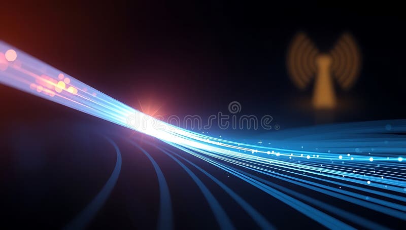 Abstract Digital Network Data Stream Flowing Stock Illustration ...