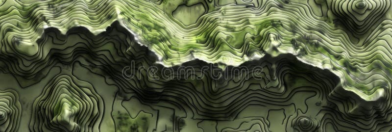 This Image Depicts a Stylized Topographic Map Showcasing the Contours ...