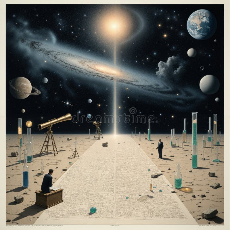 Celestial Journey of Discovery Stock Image - Image of desk, liquid ...