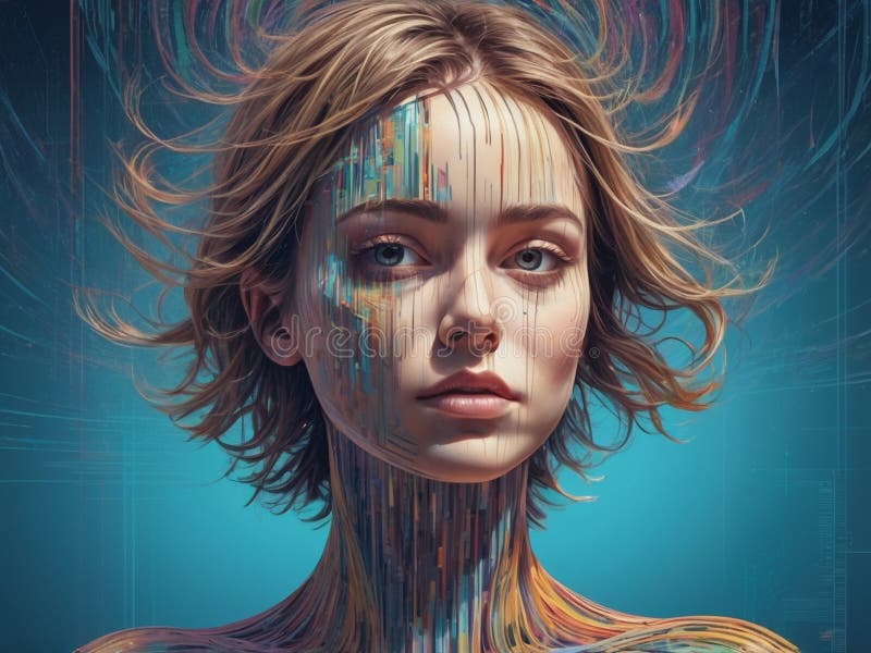 A Digitally-rendered Image of a Lady. Stock Illustration - Illustration ...