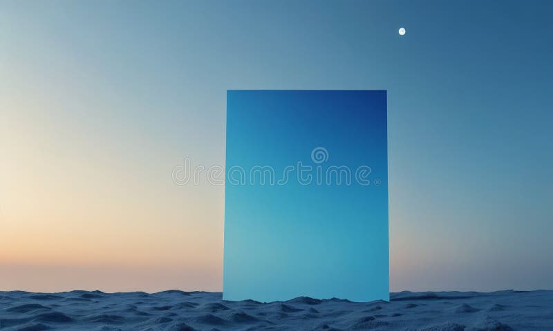 Blue Rectangular Structure Stands Alone in Vast, Snowy Landscape, with ...