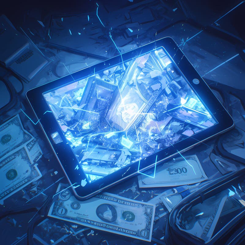 Digital Money Explosion stock illustration. Illustration of luxury ...