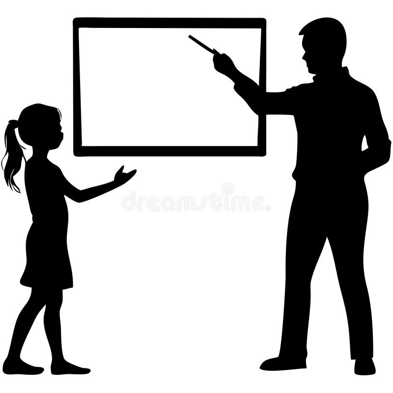 Teacher Explaining Lesson To Student Vector Illustration for ...