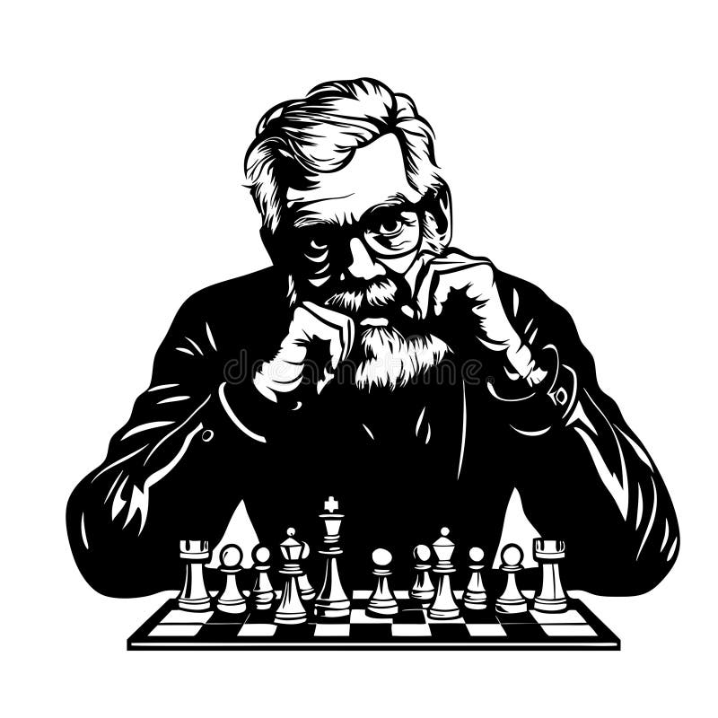 Thoughtful Chess Player Contemplating Strategy with Intense Focus for ...