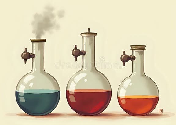 Three Flasks Representing Different Ideologies Stock Illustration ...
