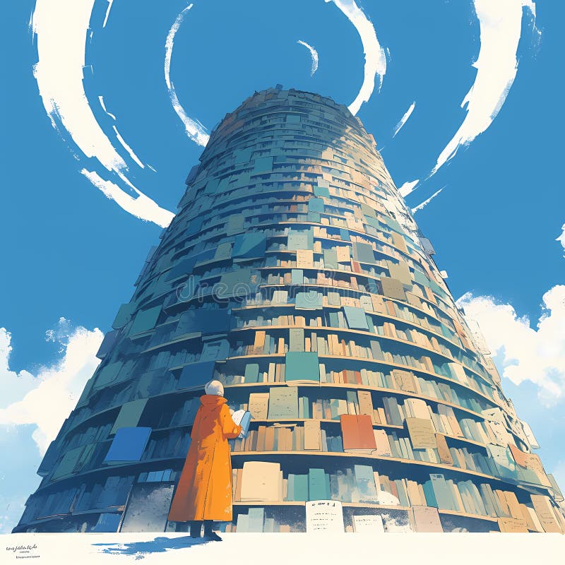 A Tower of Knowledge stock illustration. Illustration of professional ...