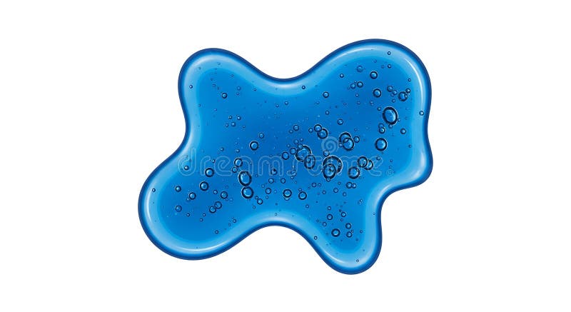 A Blue Gel Blob with Many Bubbles on a White Background - Generated ...
