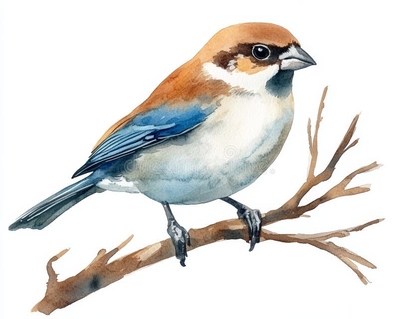 The Image Depicts a Tropical Beige Bird on a White Background ...