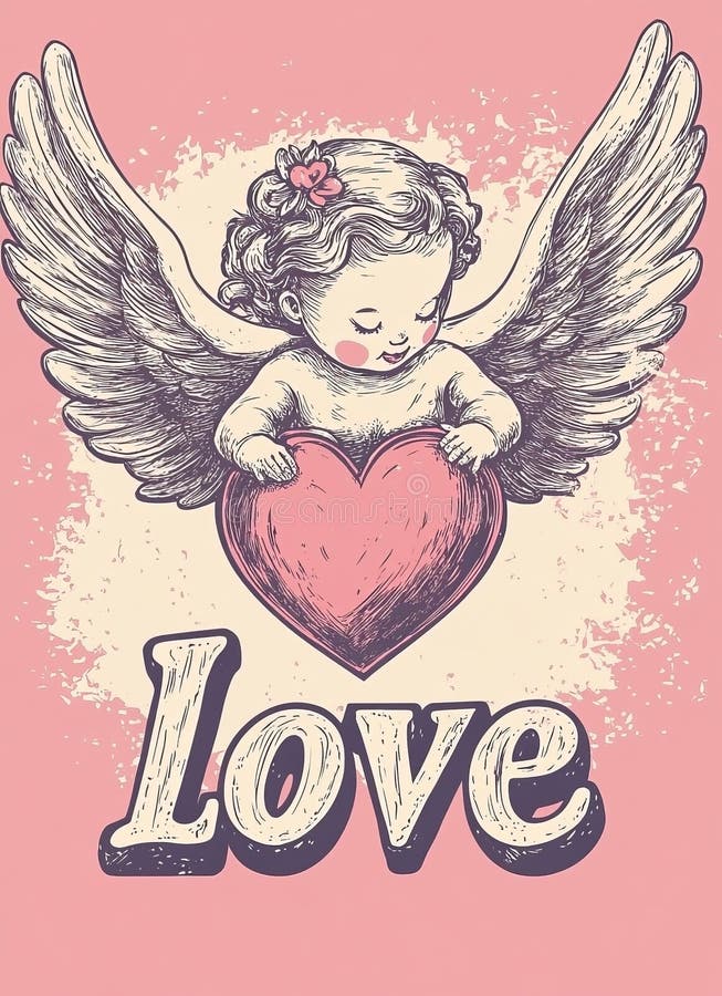 An Image Depicts Two Angels Holding a Heart in Their Hands, Which is ...