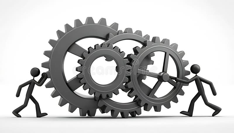 AI-Generated Gear Collaboration Stock Illustration - Illustration of ...