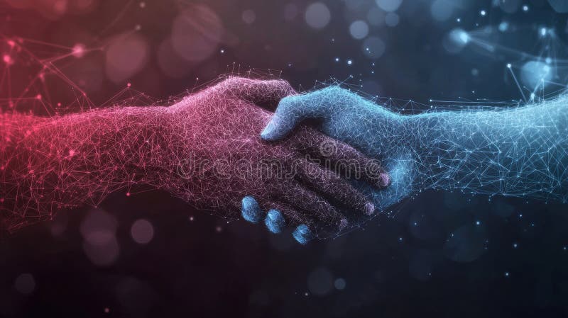 Two Hands Shaking Symbolizing Networking and Collaboration in Business ...