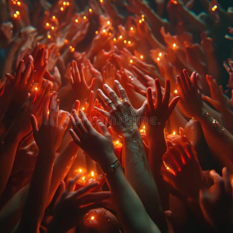 Image Depicts a Unified Group of Hands Reaching Upwards, Symbolizing ...