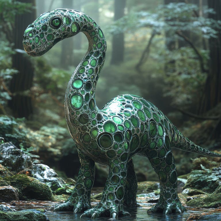 The Image Depicts a Unique Dinosaur-like Creature, Adorned with ...