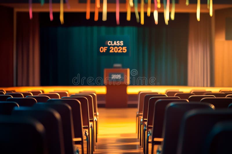 Empty School Auditorium for Graduation Stock Illustration ...