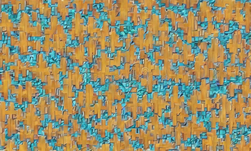 Digital Collage Overlapping Orange and Blue Shapes Creates Vibrant ...