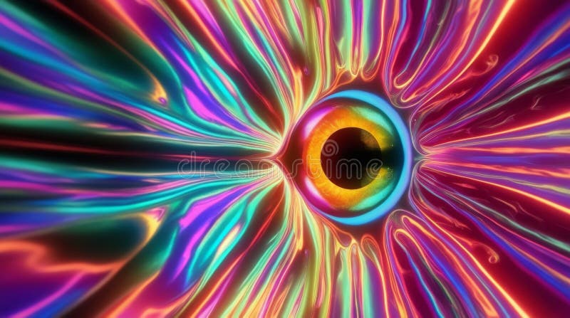 Vibrant Abstract Design with Central Glowing Orb and Swirling Colorful ...