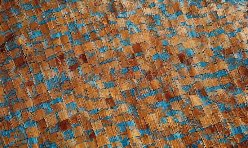 Abstract Painting Features Vibrant Pattern Overlapping Orange and Blue ...