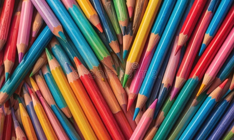 Vibrant Array Colored Pencils in Various Hues, Including Red, Blue ...