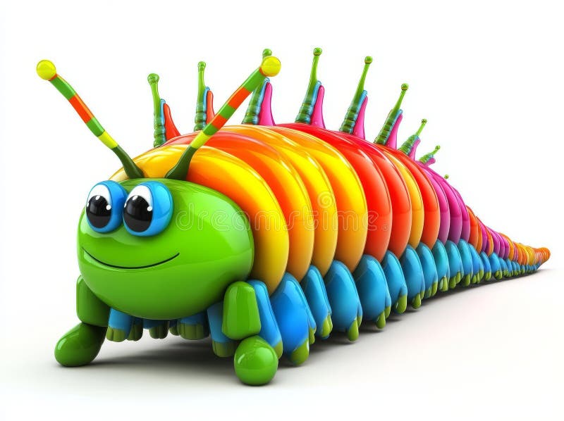 The Image Depicts a Vibrant Worm with an Extended Tail Sitting Atop a ...