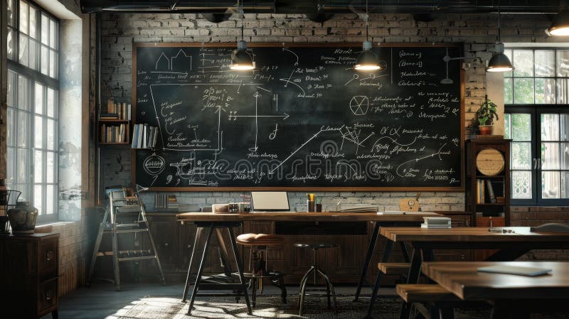 Vintage Classroom with Chalkboard and Books Generative AI Stock Photo ...
