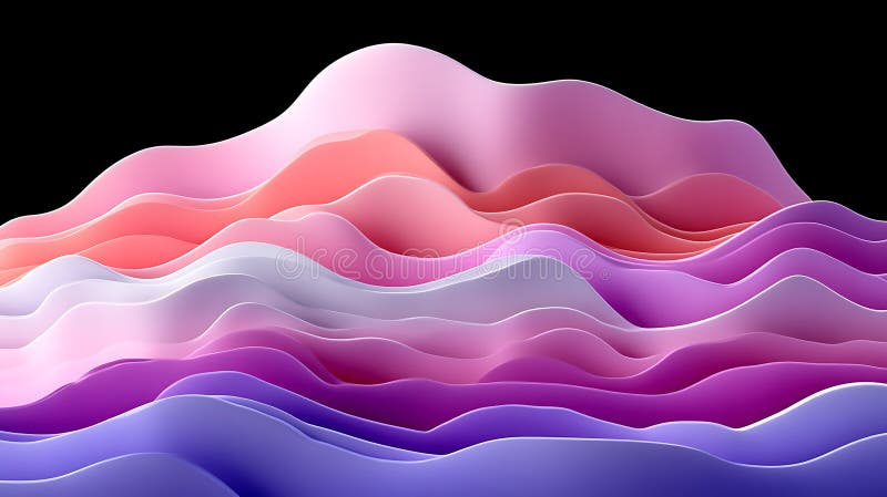 Abstract Layered Pink Purple Waves Design Stock Photo - Image of modern ...