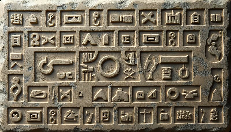 Ancient Mayan Hieroglyphic Tablet Stock Illustration - Illustration of ...