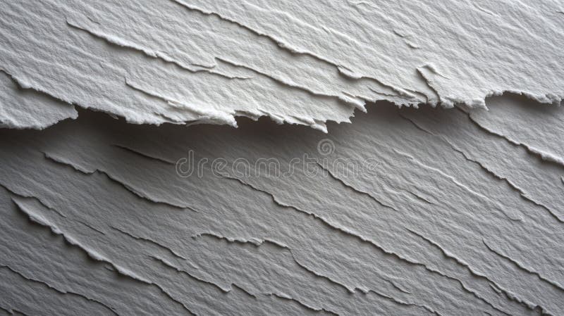 The Image Depicts White Torn Paper with a Subtle Curled Edge on a ...