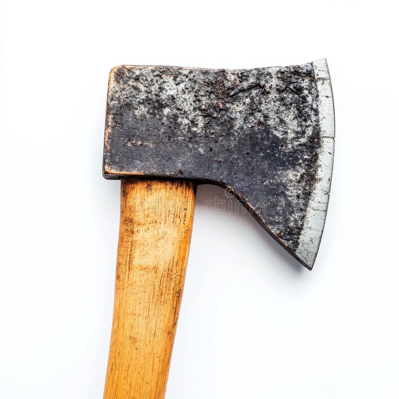 An Image Depicts a Wooden Axe Featuring a Metal Handle, Alongside a ...