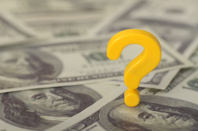 The Image Depicts a Yellow Question Mark Resting on a Bed of 100-dollar ...