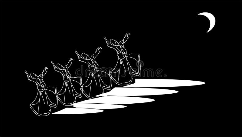 The Image of Dervishes Whirling in the Dark. Sufism. Background and ...
