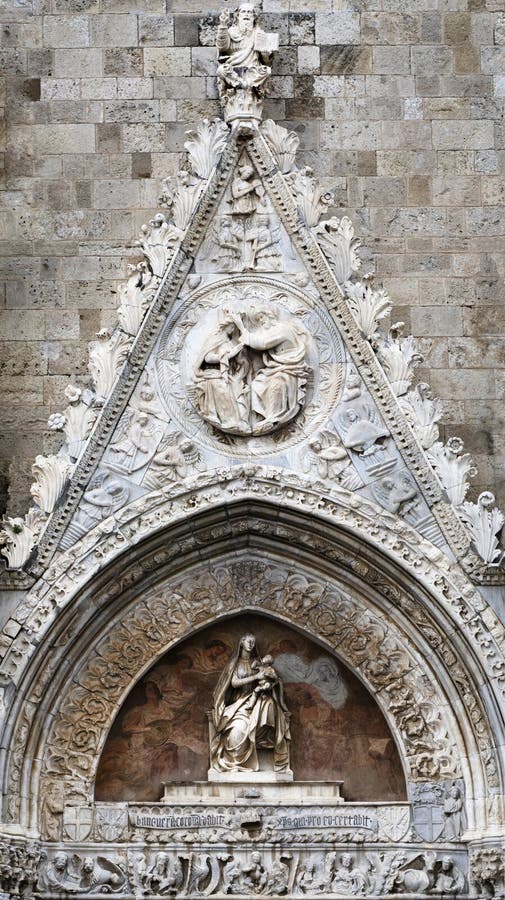 Triangular Apse in Gothic Style of the Door of the Cathedral of Messina ...