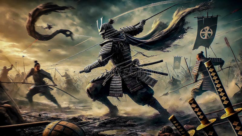 The Samurai Charge - a Battle for Honor Stock Illustration ...