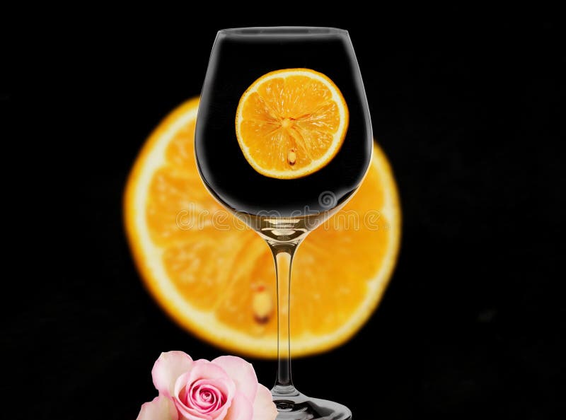 Image Design Glass with Lemon and Flower Stock Image - Image of dish ...