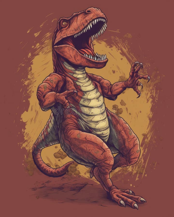Image of a Designer Dinosaur Dancing Generative AI Stock Illustration ...