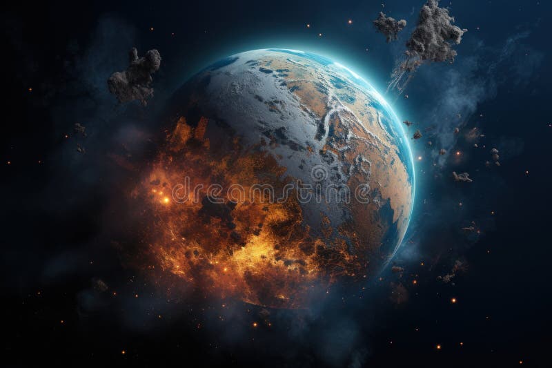 Image of the Destruction of the Earth from Space. Stock Illustration ...