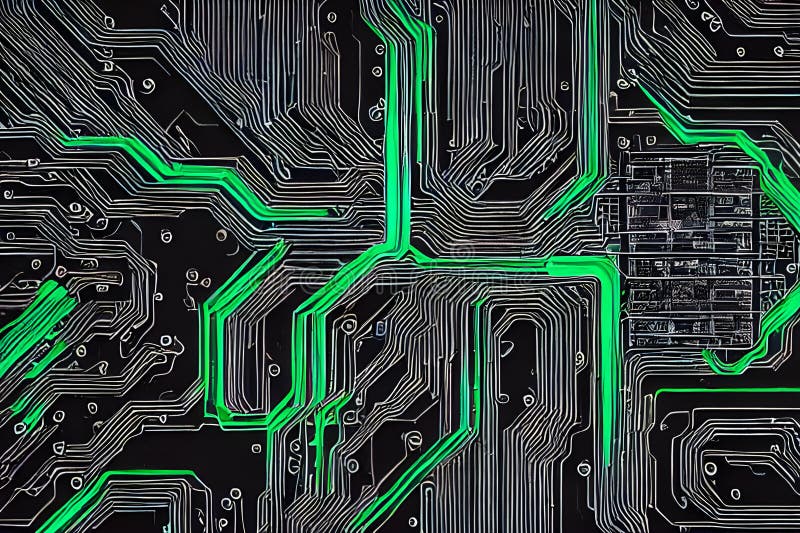 Image of a Detailed Close-up of a Circuit Board, with Intricate ...