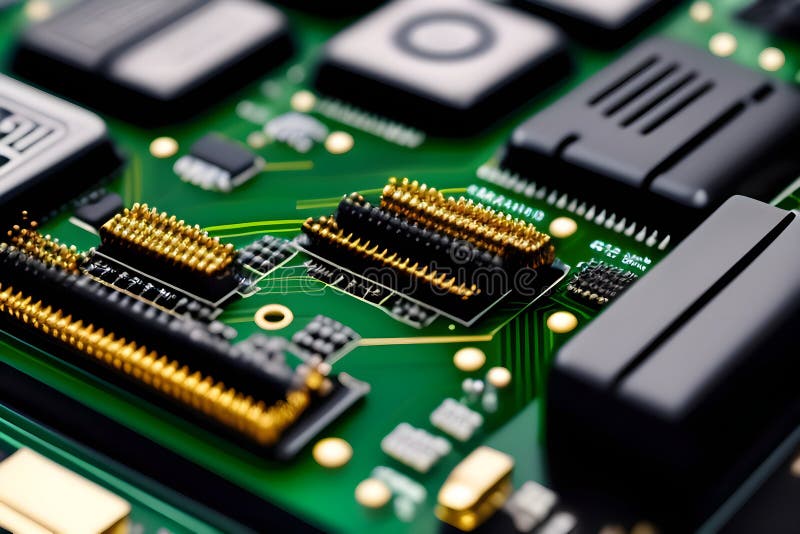 Image of a Detailed Close-up of a Circuit Board, with Intricate ...