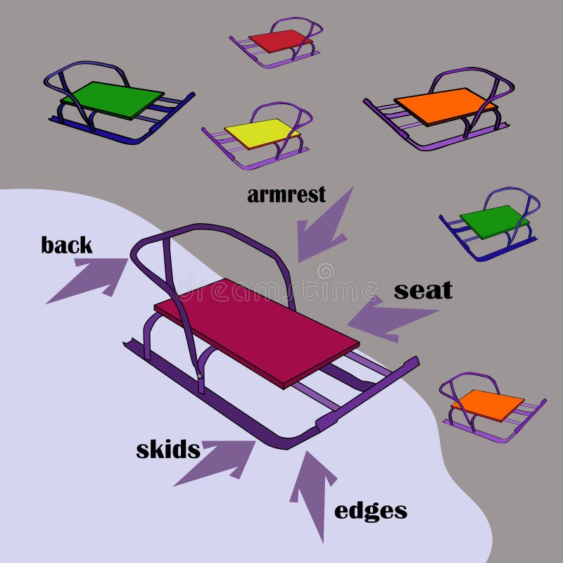 Image with Details Childrens Sleds Stock Illustration - Illustration of ...