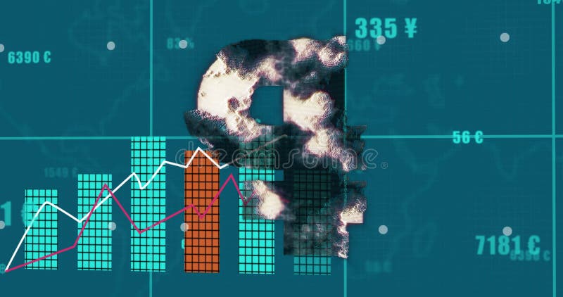 Image of Diagram and Data Processing Over Rouble Symbol Stock Image ...