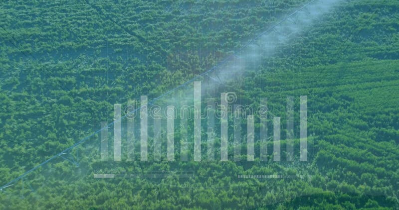 Image of Diagrams and Data Processing Over Plantation Stock Photo ...