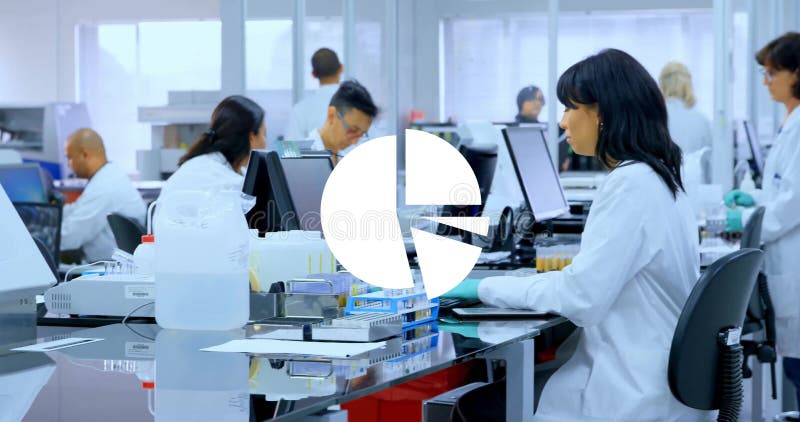 Image of Diagrams Over Diverse Scientists Working in Lab Stock Image ...