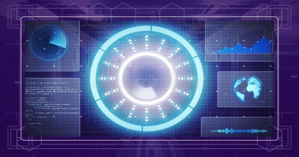 Image of Diagrams, Scope Scanning and Data Processing Over Server Room ...