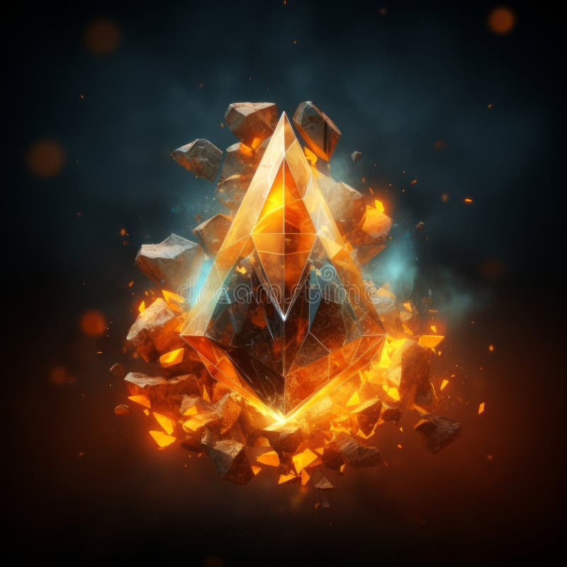 An Image of a Diamond with Flames Coming Out of it Stock Illustration ...