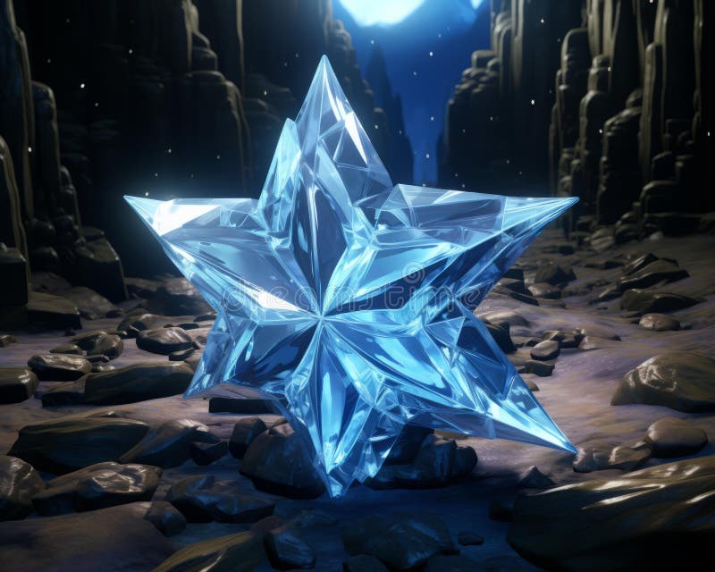 An Image of a Diamond Star on a Rocky Surface Stock Illustration ...