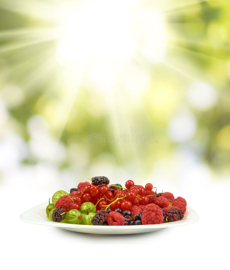 Image of Different Berries in a Plate Closeup Stock Photo - Image of ...