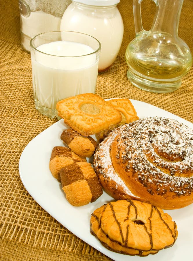 Image of Different Cookies with Yogurt and Bank Stock Photo - Image of ...