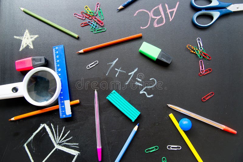 Different school objects stock photo. Image of learn - 101562610