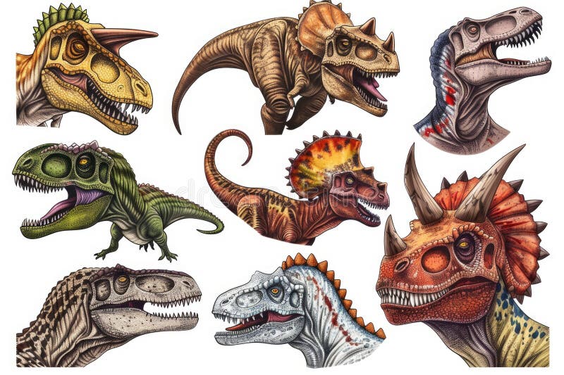 Image of Different Types of Dinosaurs Gathered Together. Suitable for ...