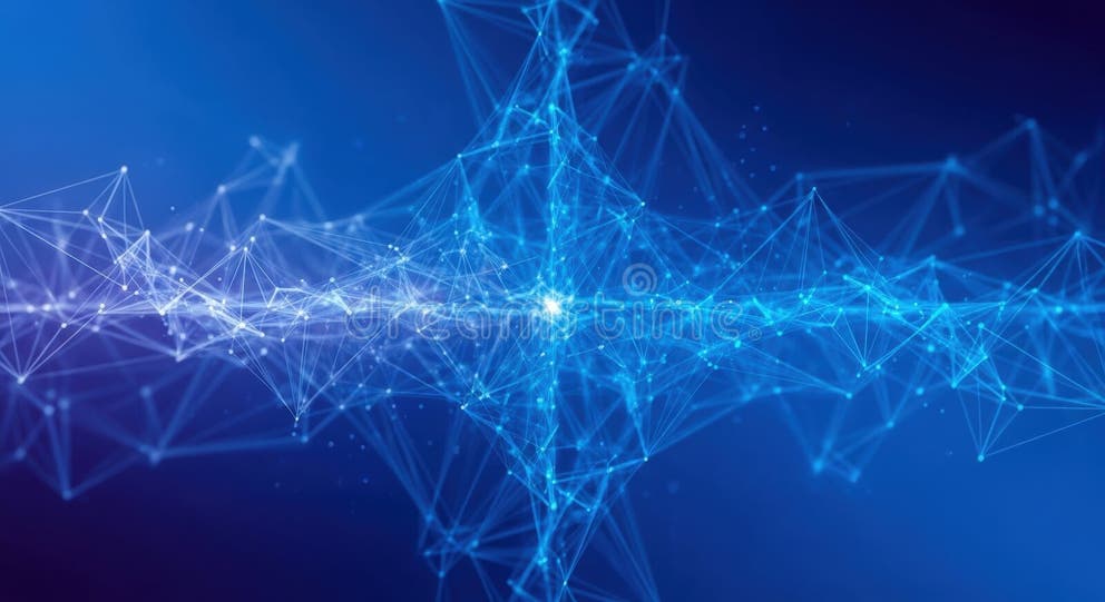 Abstract Blue Network Connection Background Design Stock Illustration ...