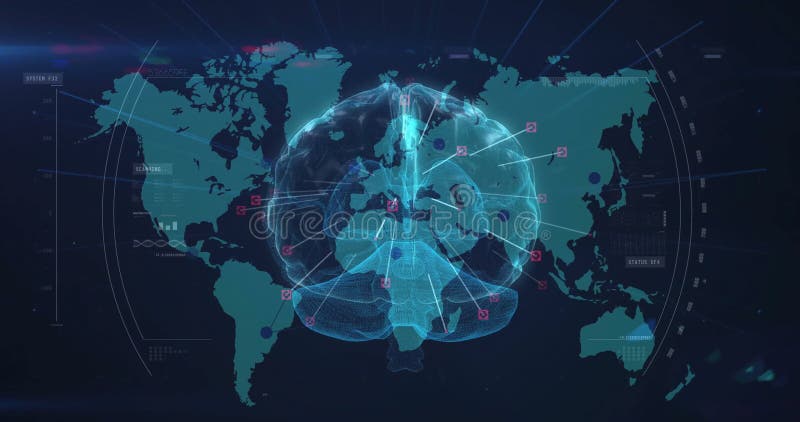 Brain Scanning Hologram on Digital Screen Interface, Neural Network and ...